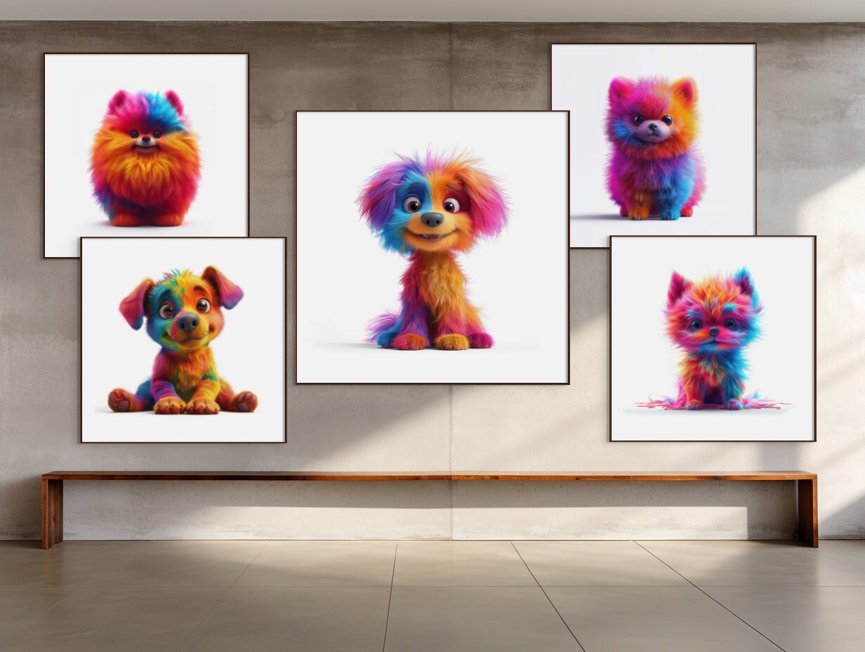Colorful Dog Printable Colorful Dog Print Dog Wall Art Dog Portrait ...