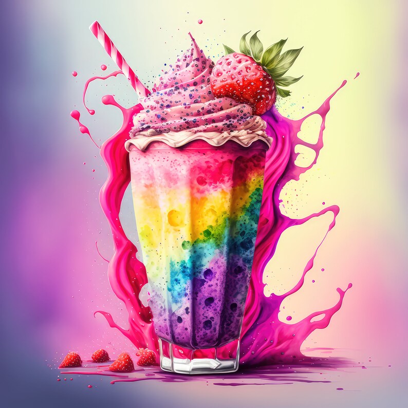 Smoothie Print Smoothie Printable Strawberry Smoothie Poster Ananas ...