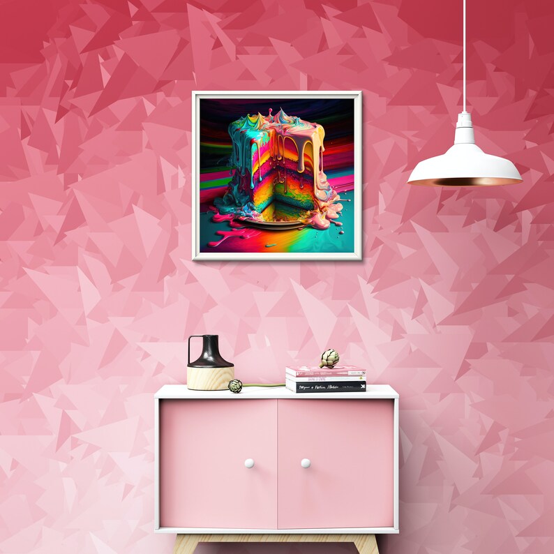 Colorful Cake Print Colorful Cake Printable Pastry Patisserie Wall Art ...