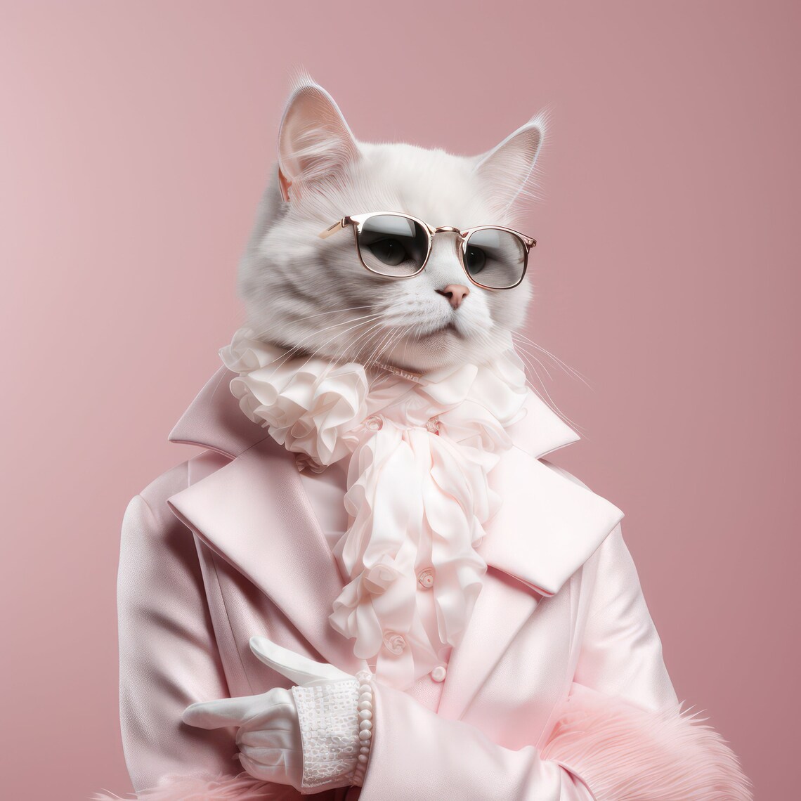 Cat Portrait Printable Colorful Cat Print Pastel Cat in - Etsy