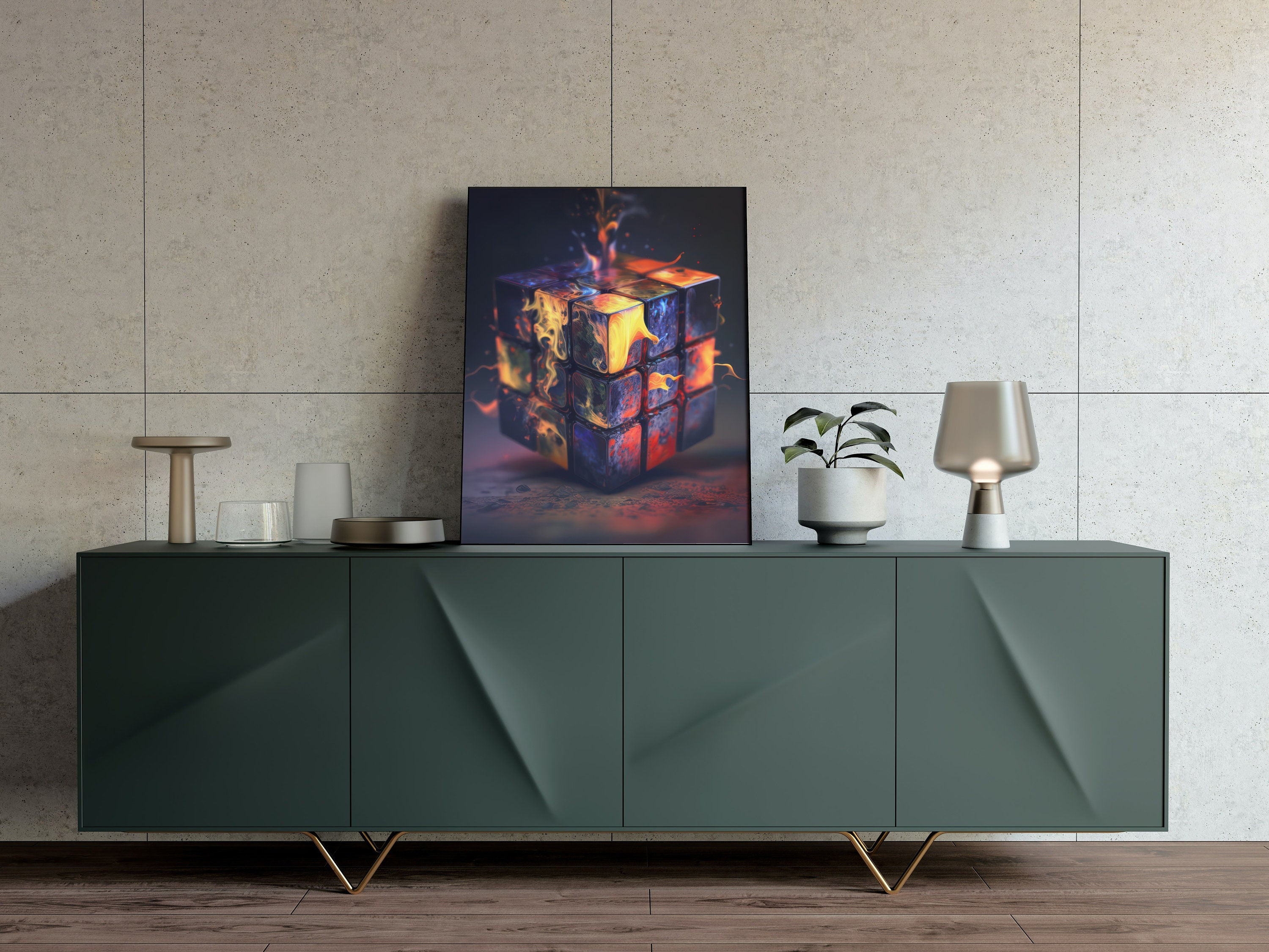 Rubik Cube Printable Rubik Cube Print Colorful Wall Art Download ...