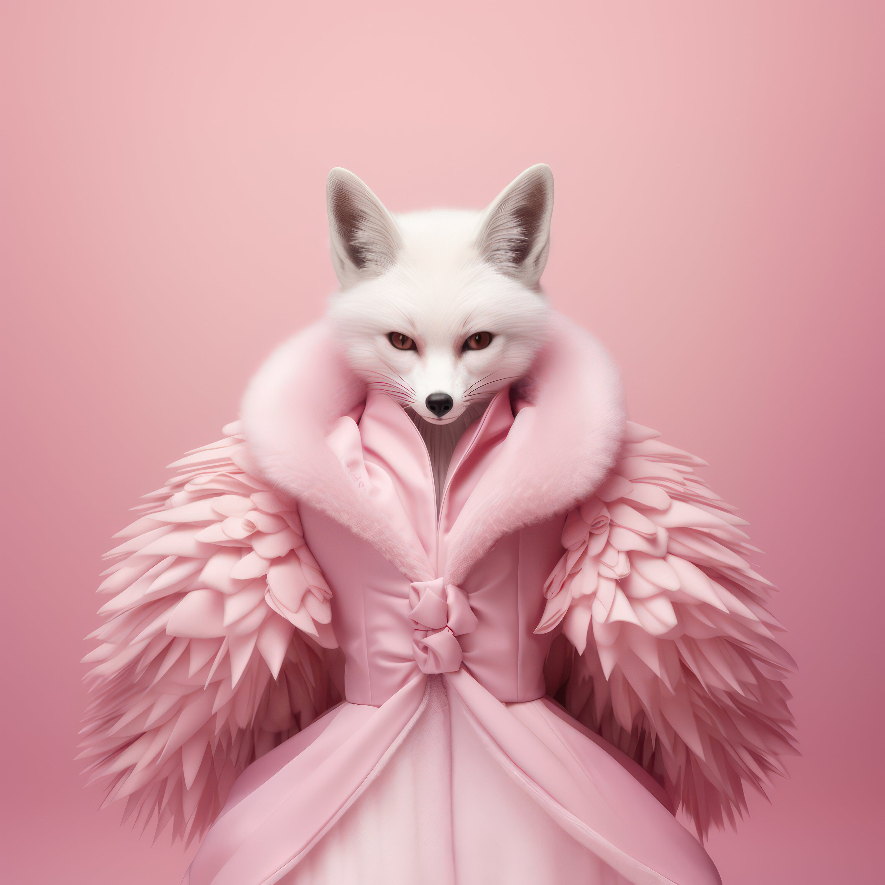 Fox Portrait Printable Colorful Fox Print Pastel Fox in Clothes Wall ...