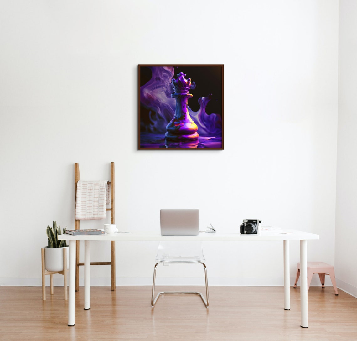 Chess Print Watercolor Chess Piece Printable King Poster Wall Art ...