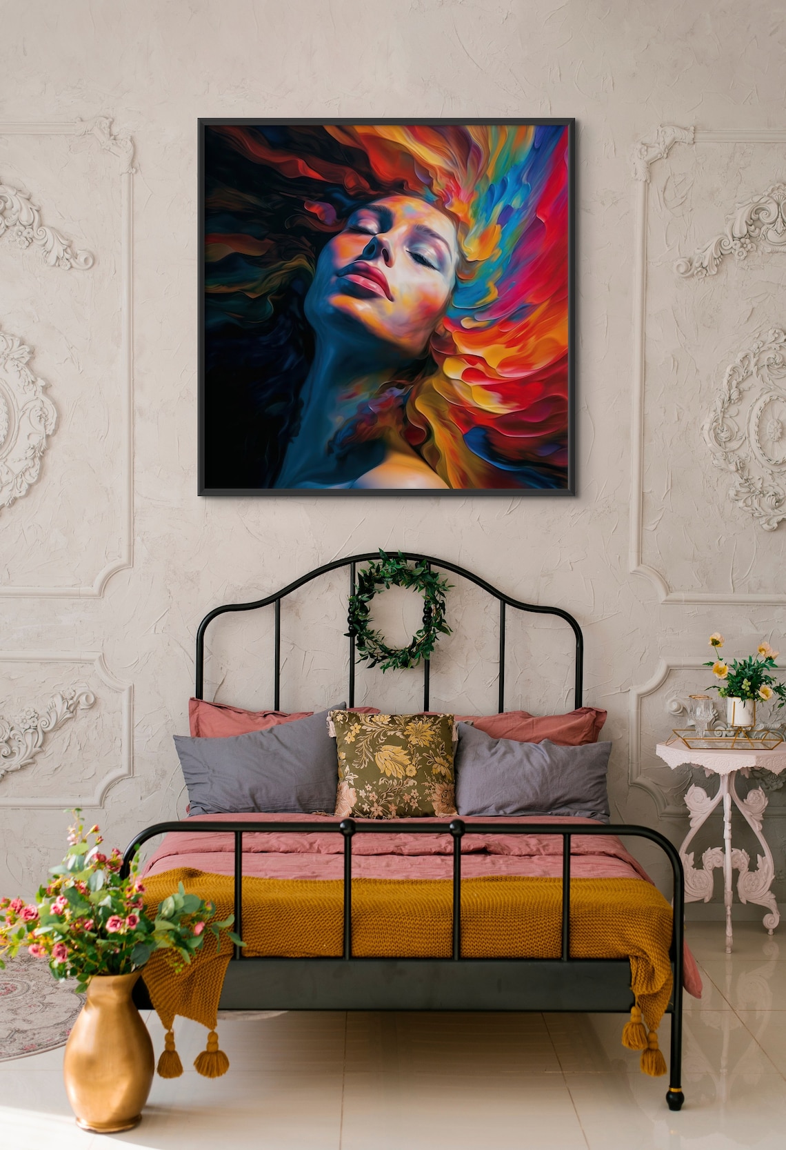 Colorful Woman Portrait Wall Art Print Abstract Girl Poster - Etsy