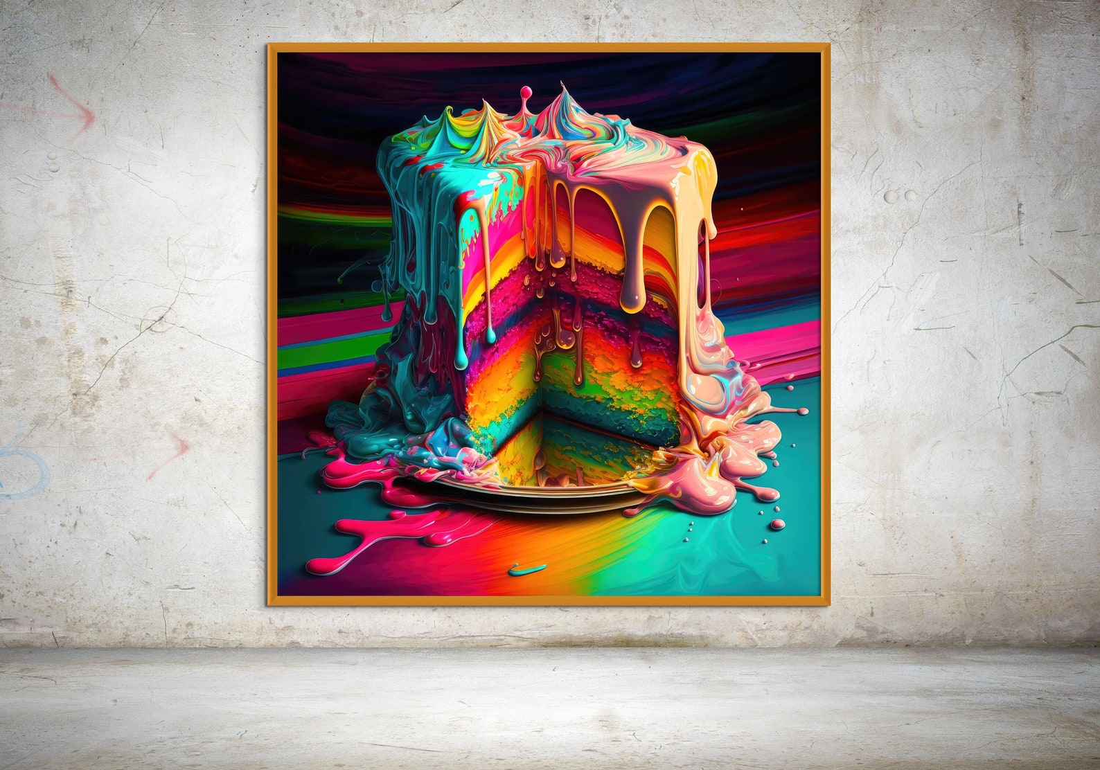 Colorful Cake Print Colorful Cake Printable Pastry Patisserie Wall Art ...