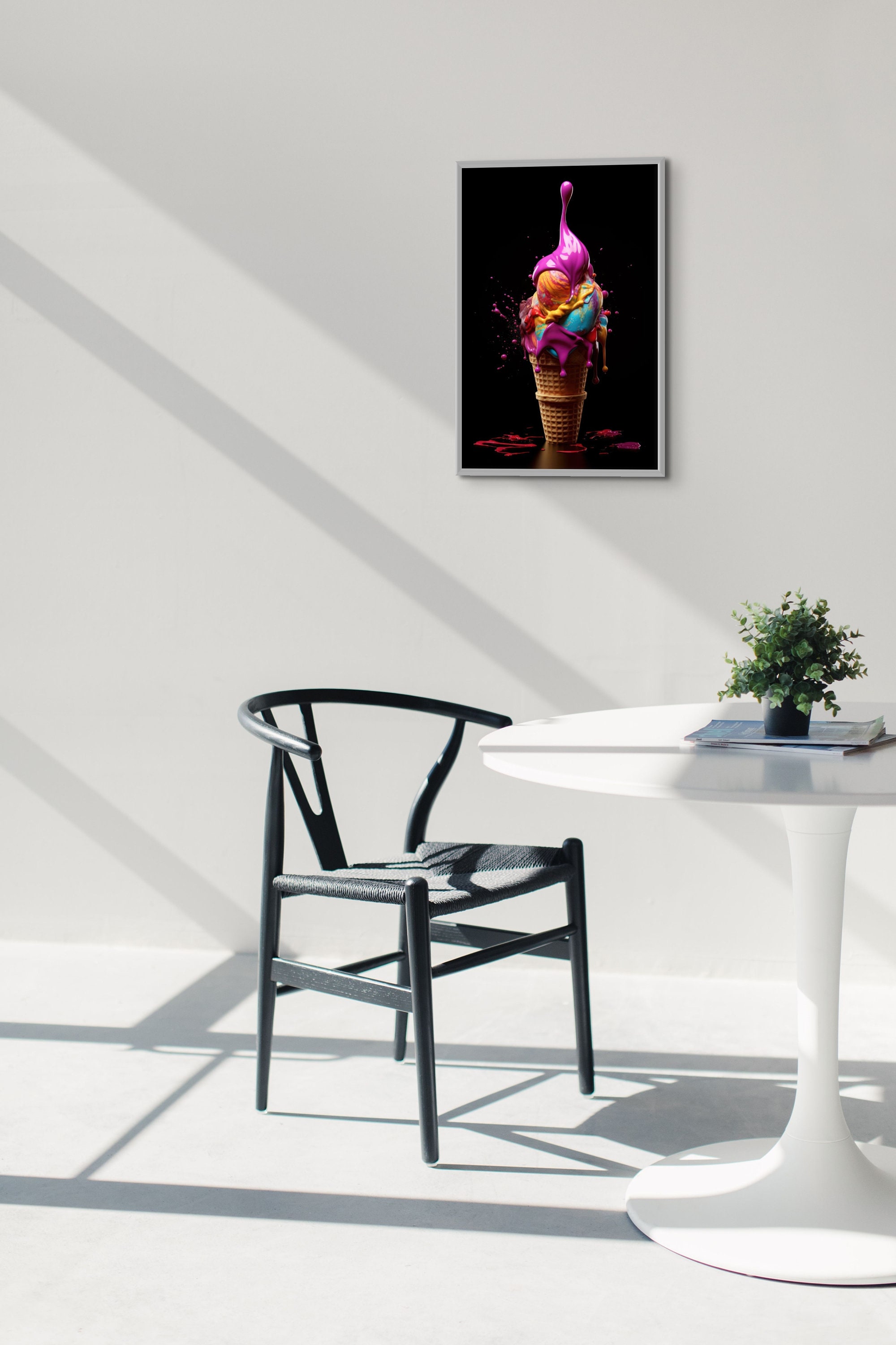 Ice Cream Print Colorful Food Poster Kitchen Wall Art Gelato Artwork ...