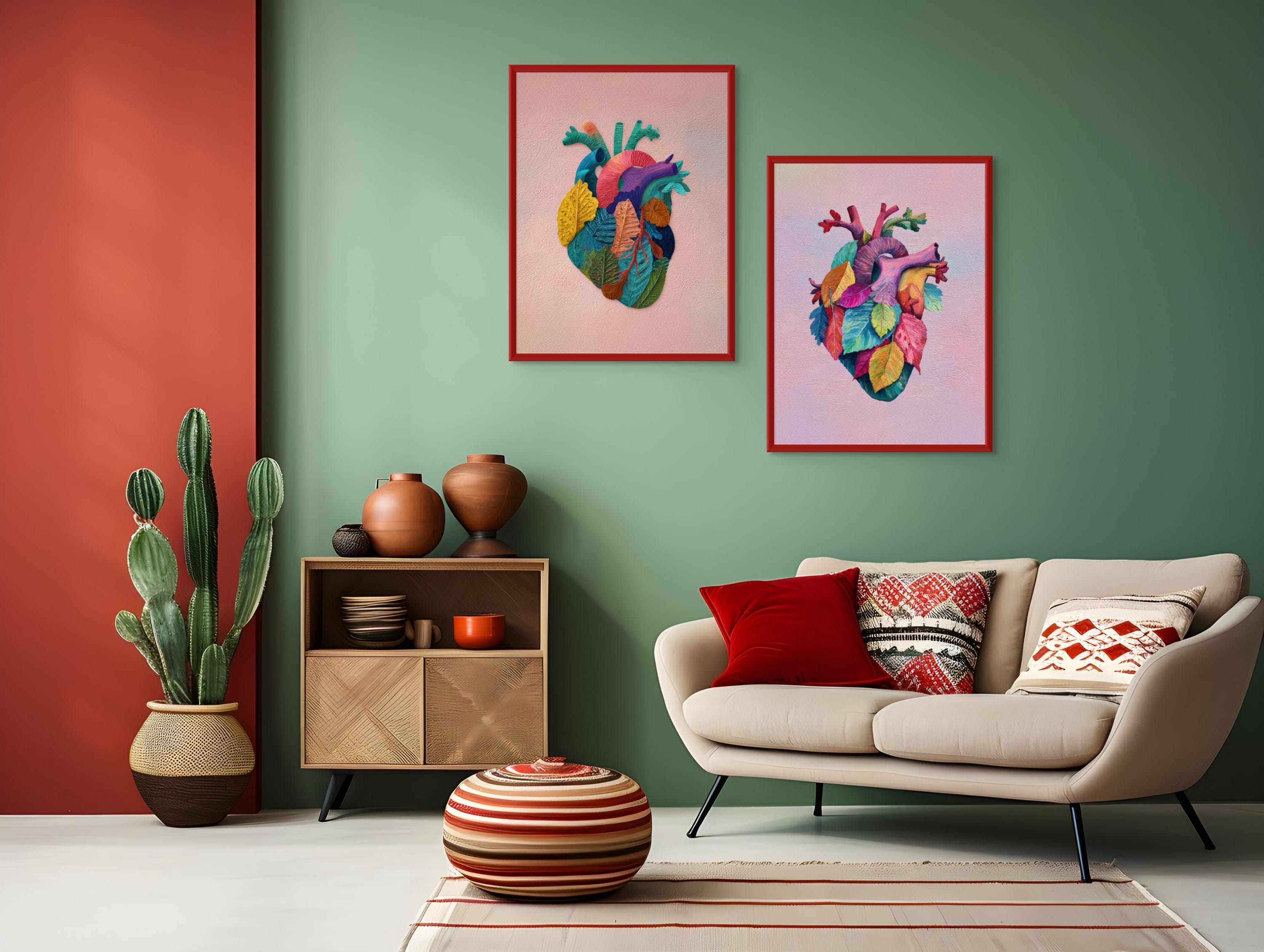 Human Heart Print Anatomical Printable Anatomic Wall Art Medical Decor ...