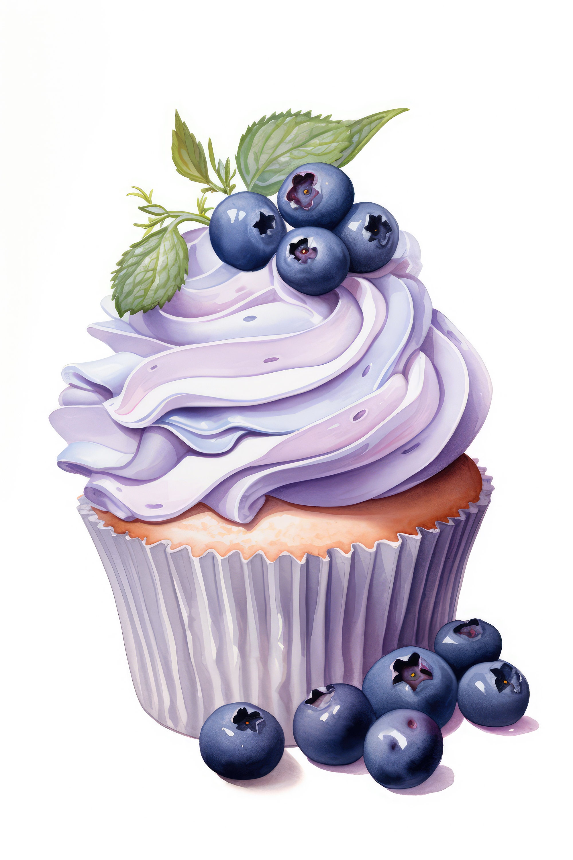 Cupcake Print Lavender Cupcake Printable Berry Pastry Wall Art ...