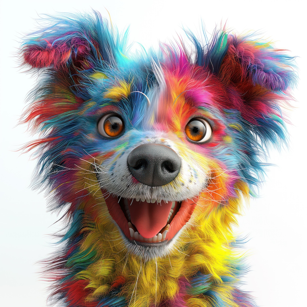 Colorful Dog Printable Colorful Dog Print Dog Wall Art Dog Portrait ...