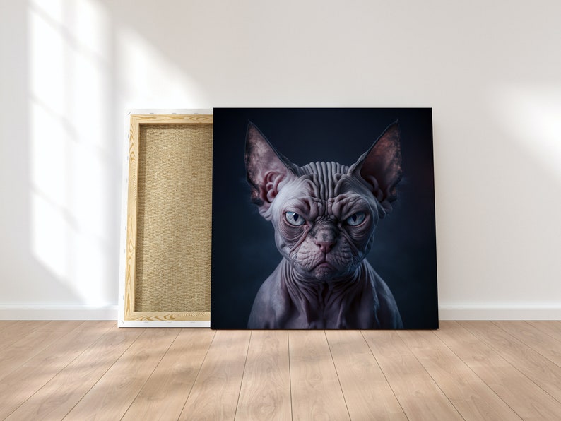 Sphynx Cat Print Angry Sphynx Cat Printable Photorealistic Cat Wall Art ...