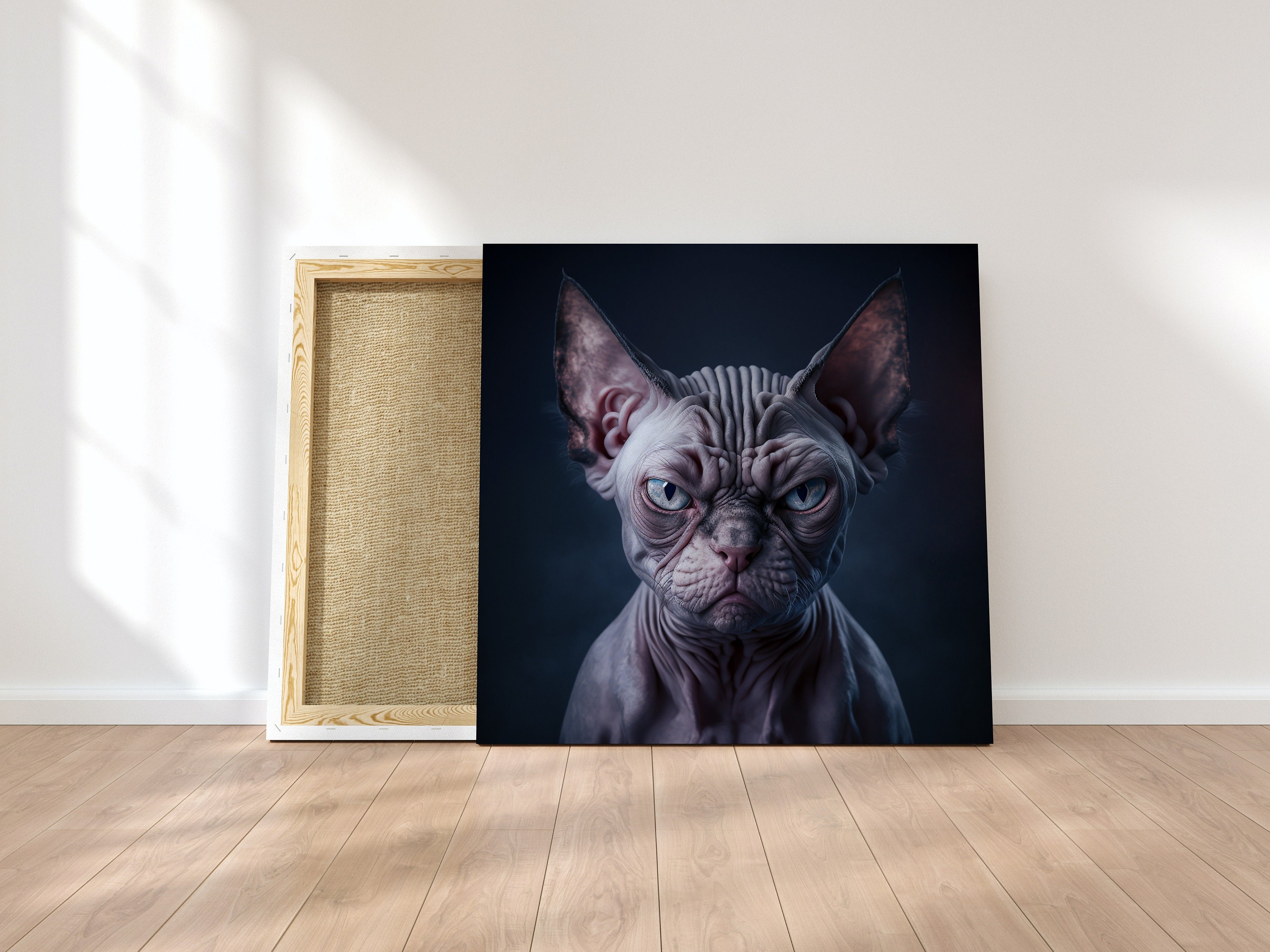 Sphynx Cat Print Angry Sphynx Cat Printable Photorealistic Cat Wall Art ...