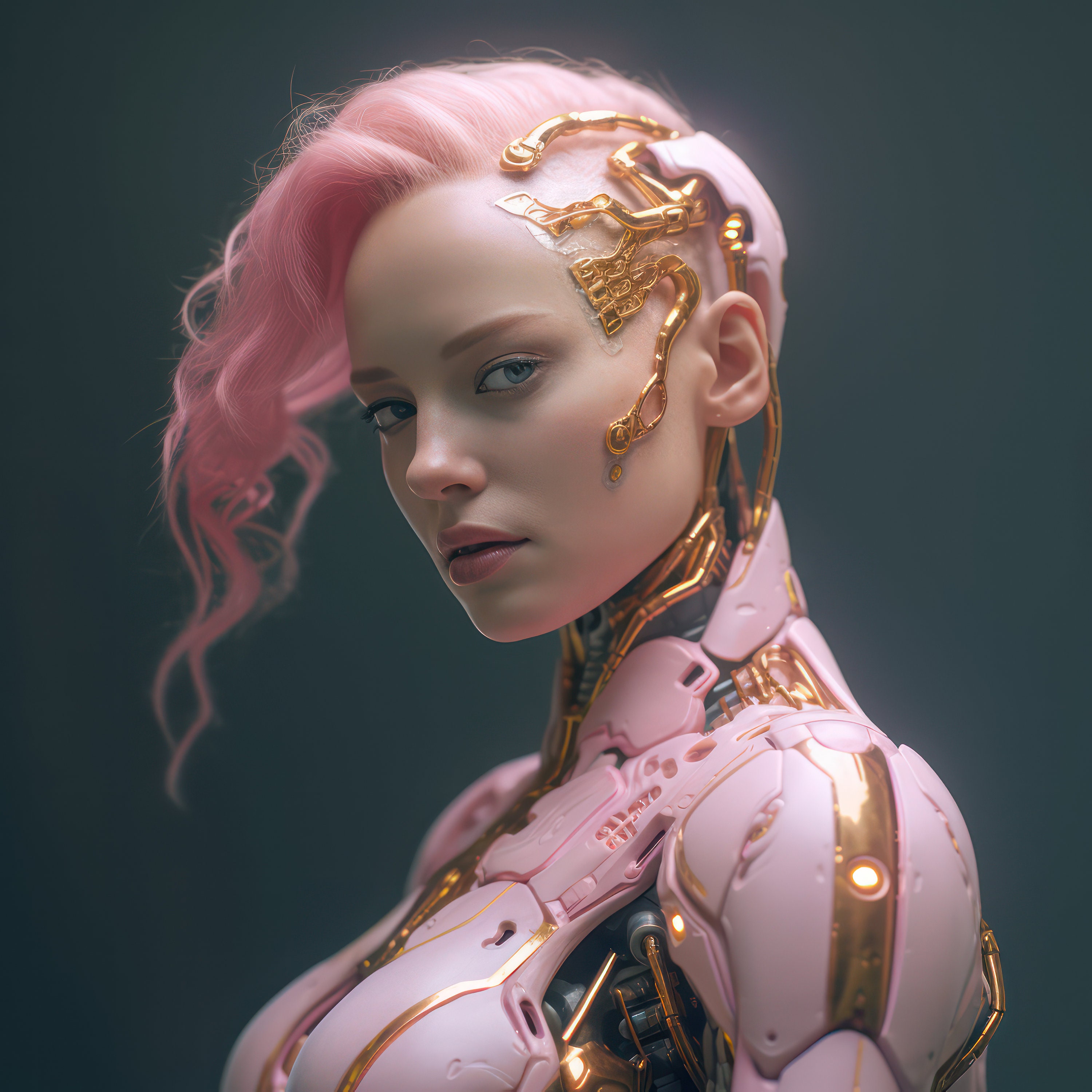 Pink Robot Girl Print Robot Woman Printable Female Android Futuristic ...