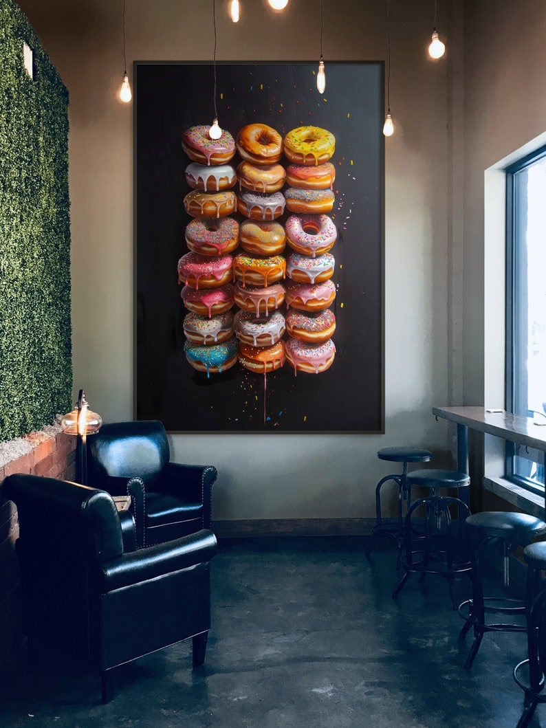 Colorful Donut Print Donut Printable Pastry Patisserie Wall Art Kitchen ...