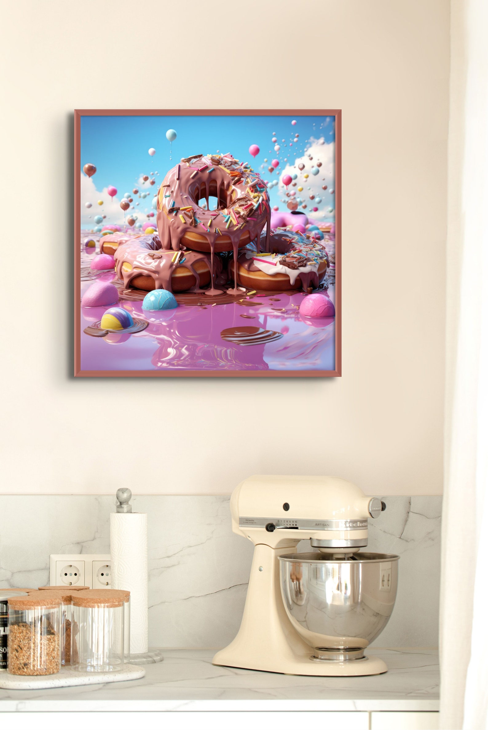Colorful Donut Print Donut Printable Pastry Patisserie Wall Art Kitchen ...