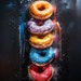 Colorful Donut Print Donut Printable Pastry Patisserie Wall Art Kitchen ...
