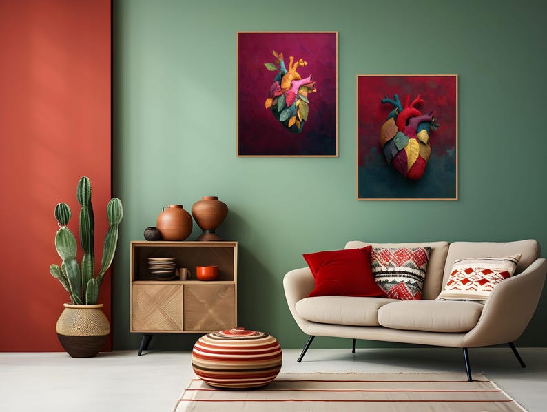 Human Heart Print Anatomical Printable Anatomic Wall Art Medical Decor ...
