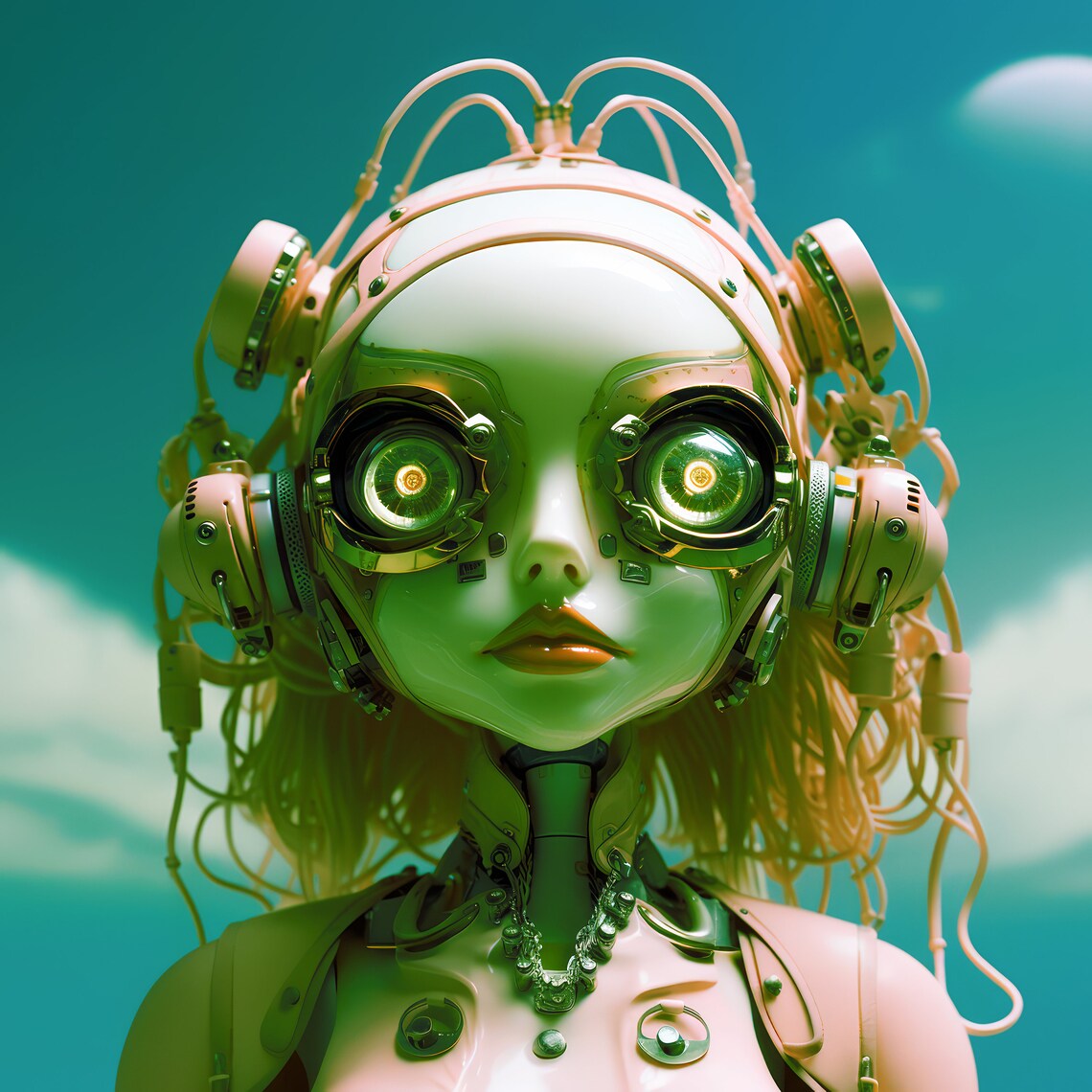 White Robot Girl Print Cyborg Girl Cybernetic Poster - Etsy