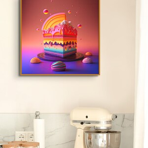 Colorful Cake Print, Colorful Cake Printable, Pastry Patisserie Wall ...