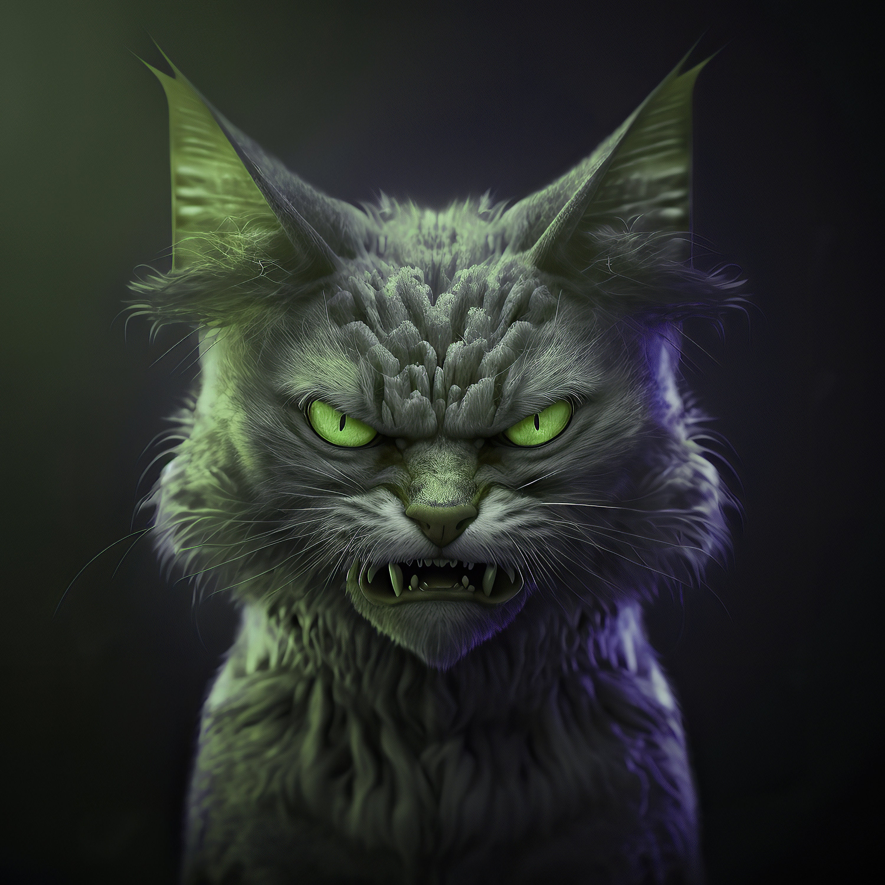 Halloween Cat Printable Angry Cat Print Scary Cat Portrait All Hallows ...