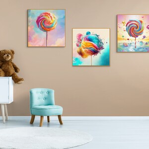 Lollipop Print Colorful Lollipop Food Poster Kitchen Wall Art Lolli ...