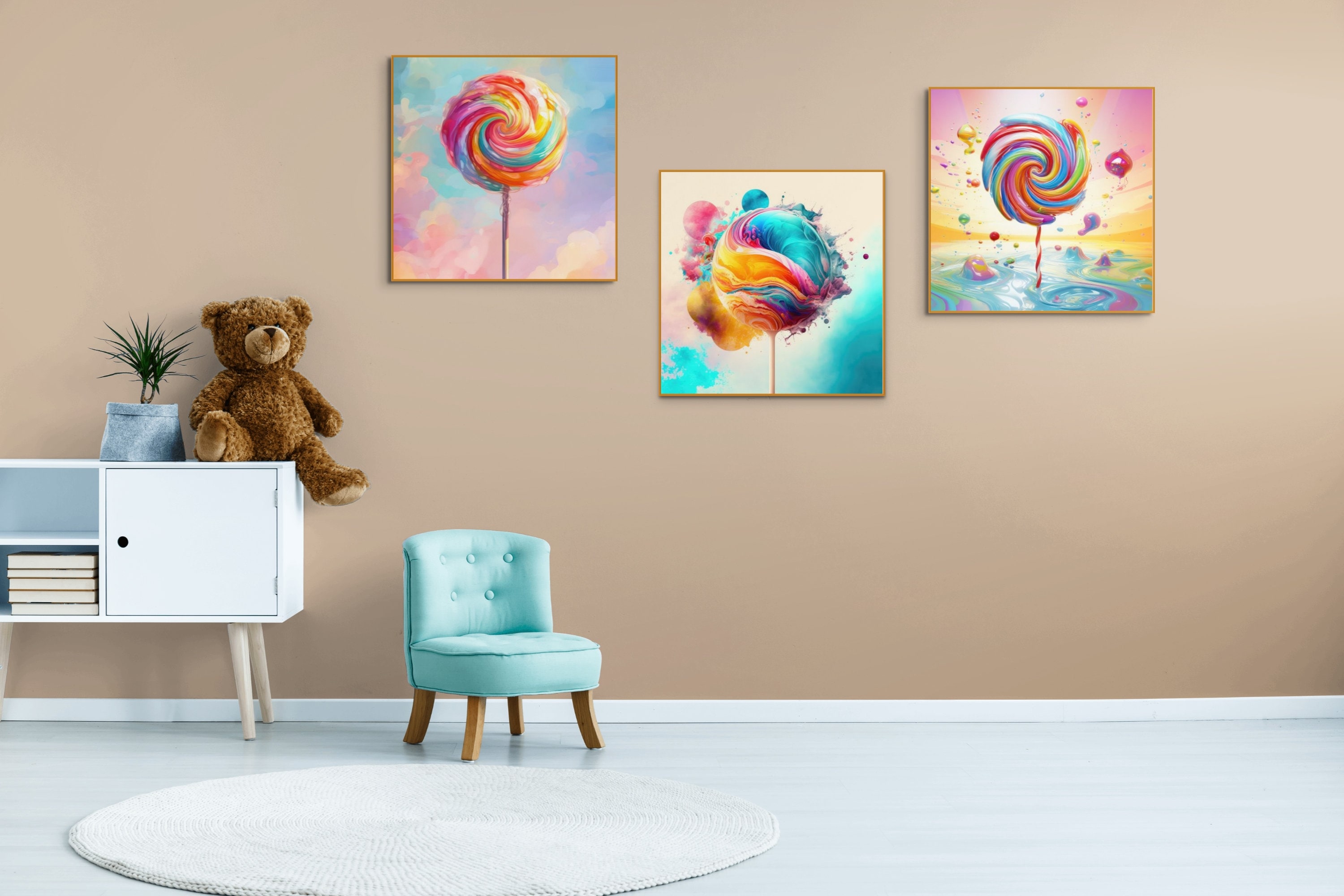 Lollipop Print Colorful Lollipop Food Poster Kitchen Wall Art Lolli ...