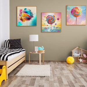 Lollipop Print Colorful Lollipop Food Poster Kitchen Wall Art Lolli ...