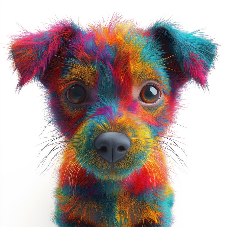 Colorful Dog Printable Colorful Dog Print Dog Wall Art Dog Portrait ...