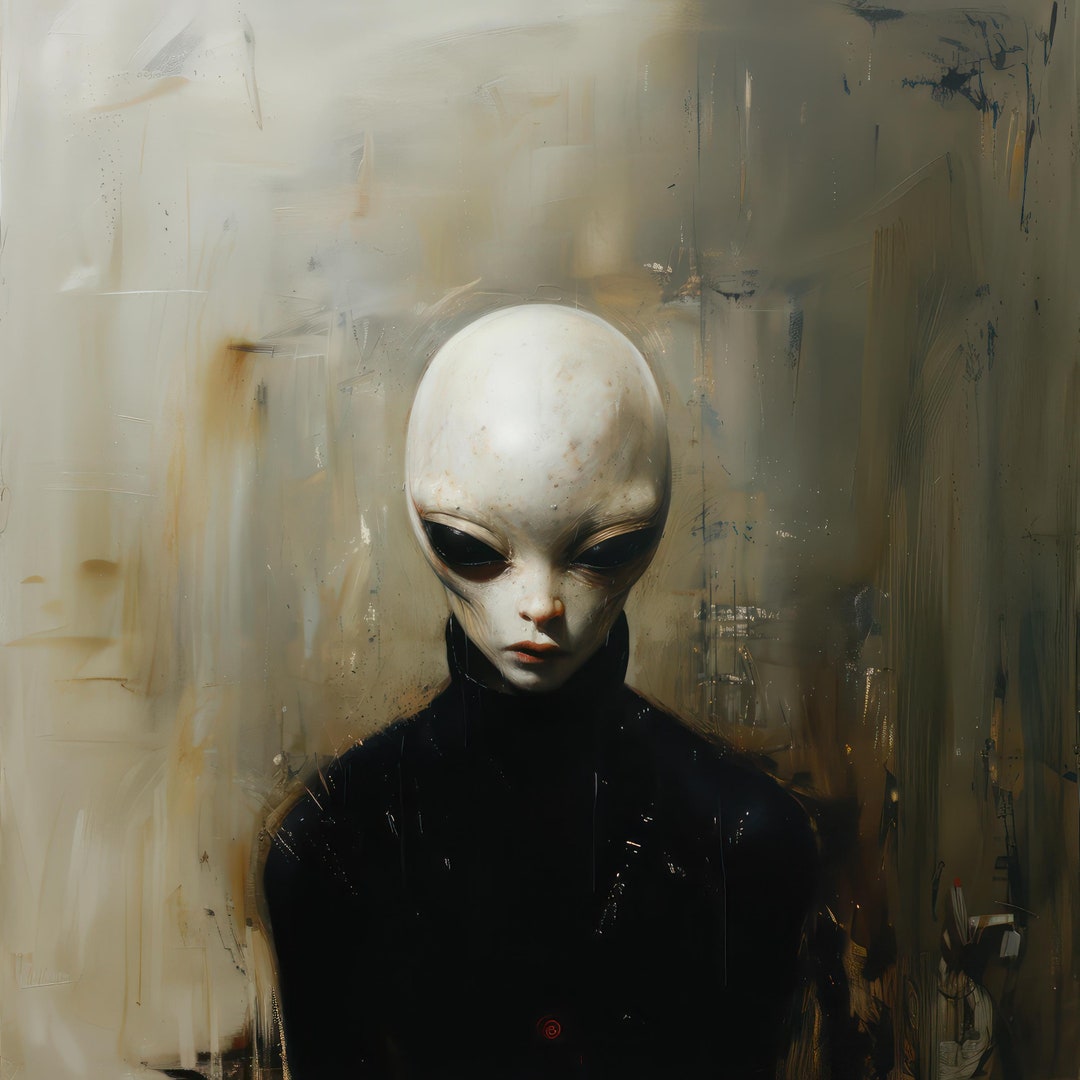 Alien Poster Alien Painting Alien Printable Cosmos Wall Art Space Home ...