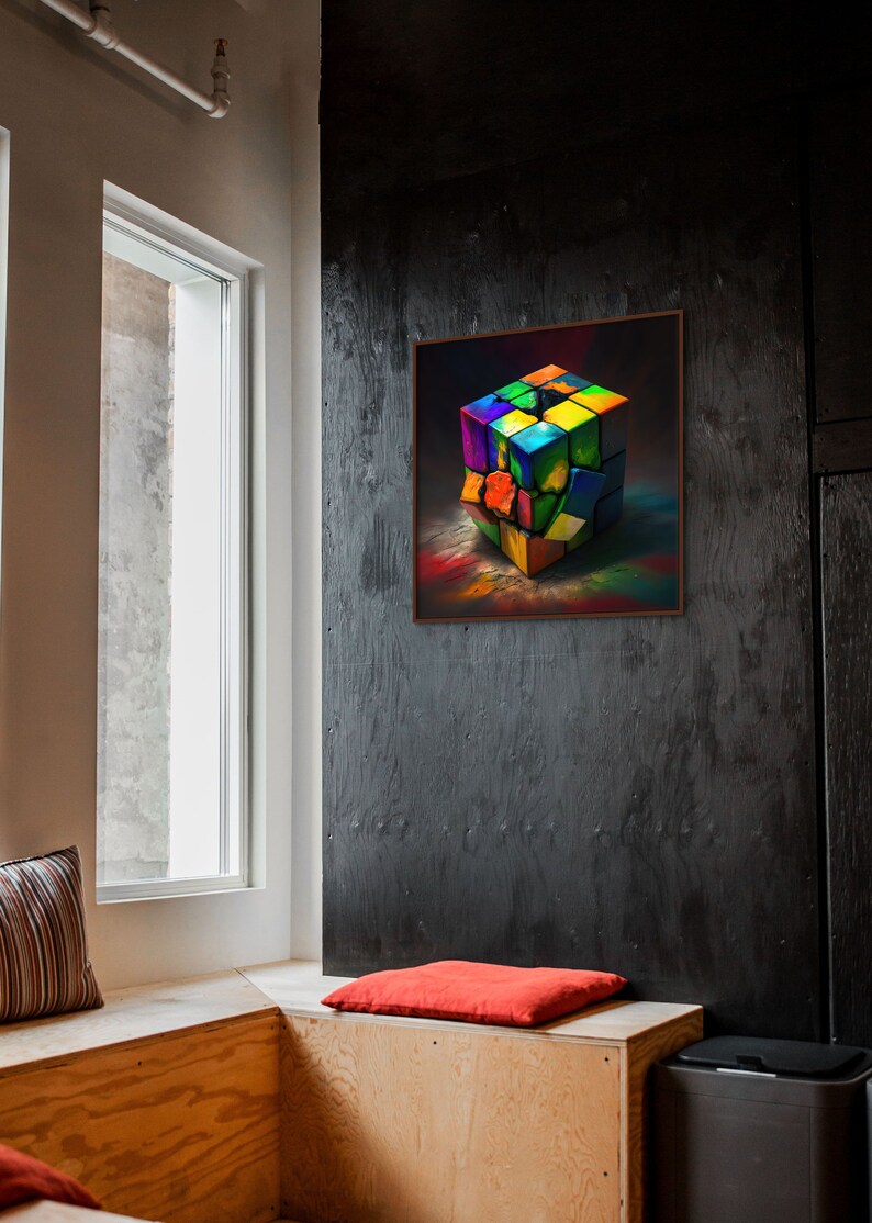 Rubik Cube Printable Rubik Cube Print Colorful Wall Art Download ...