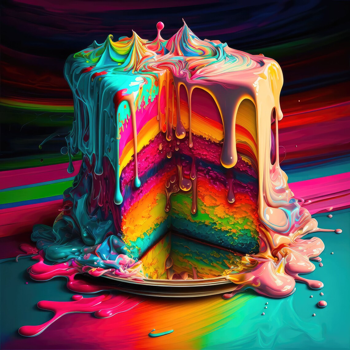 Colorful Cake Print Colorful Cake Printable Pastry Patisserie - Etsy UK