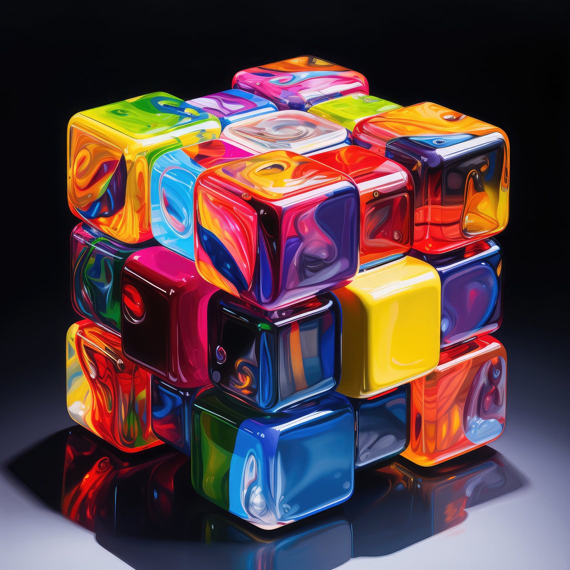 Rubik Cube Printable Rubik Cube Print Colorful Wall Art Download