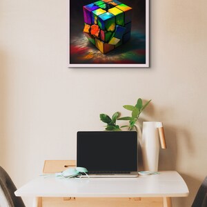 Rubik Cube Printable Rubik Cube Print Colorful Wall Art Download ...