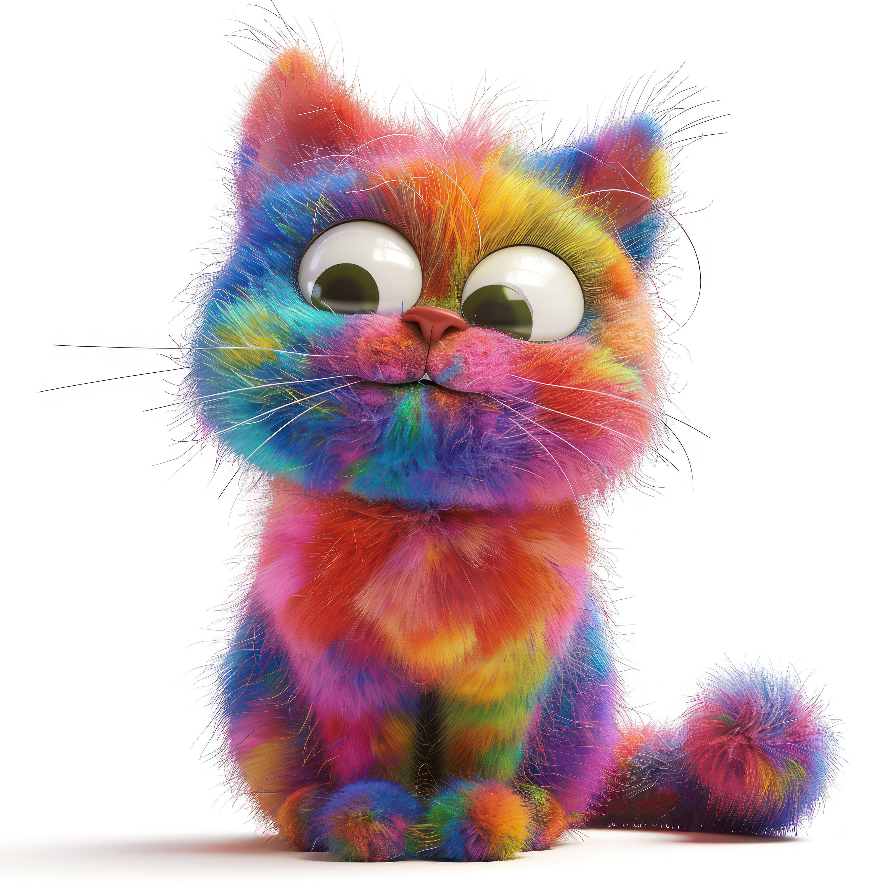 Bunte Katze Printable Cartoon Print Süße Katze Wand Kunst Portrait ...