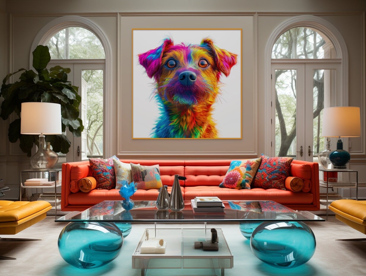 Colorful Dog Printable Colorful Dog Print Dog Wall Art Dog Portrait ...