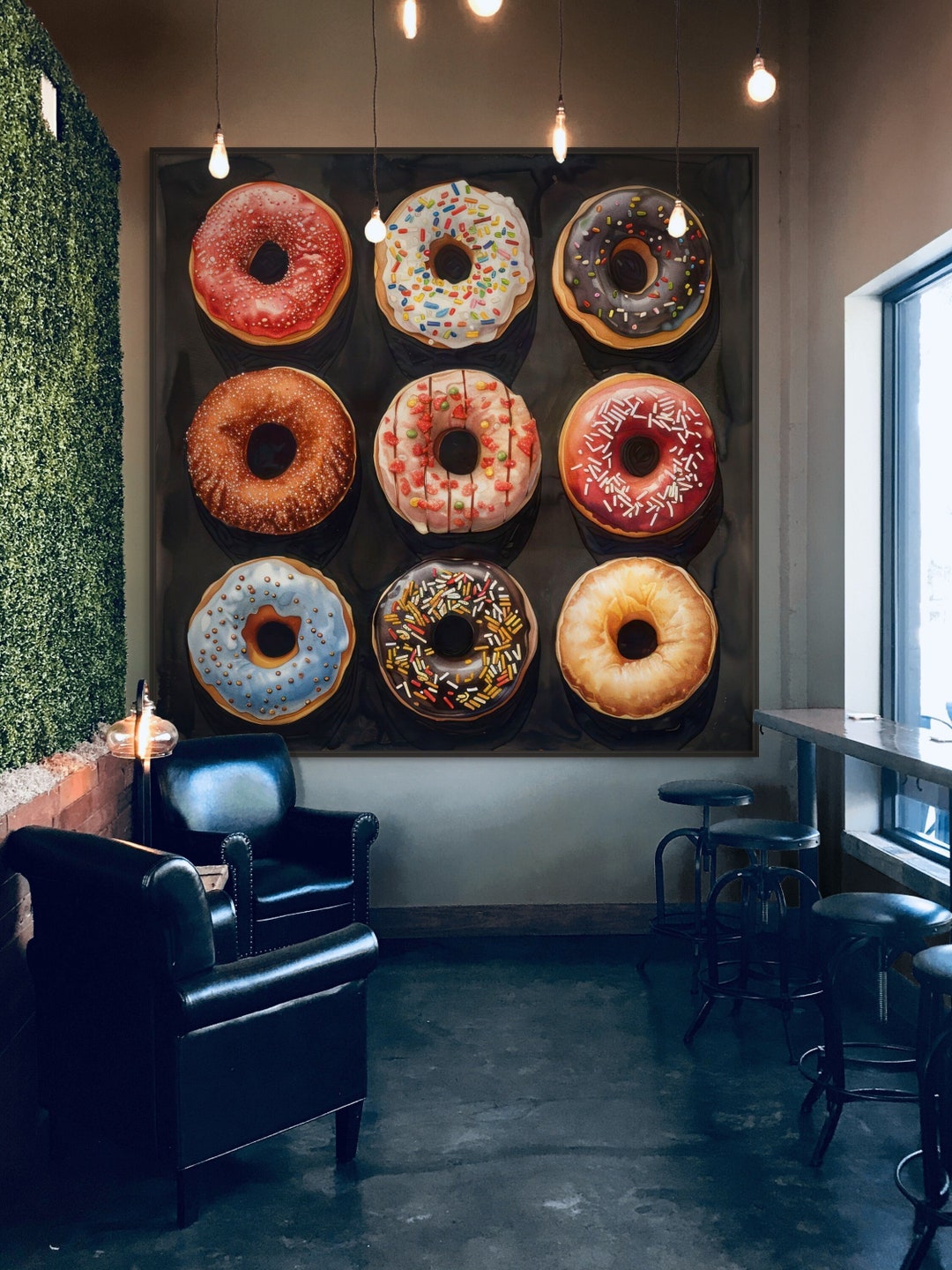 Colorful Donut Print Donut Printable Pastry Patisserie Wall Art Kitchen ...