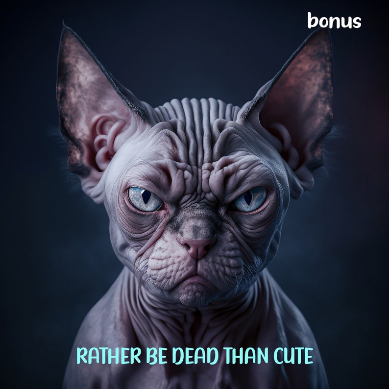 Sphynx Cat Print Angry Sphynx Cat Printable Photorealistic Cat - Etsy