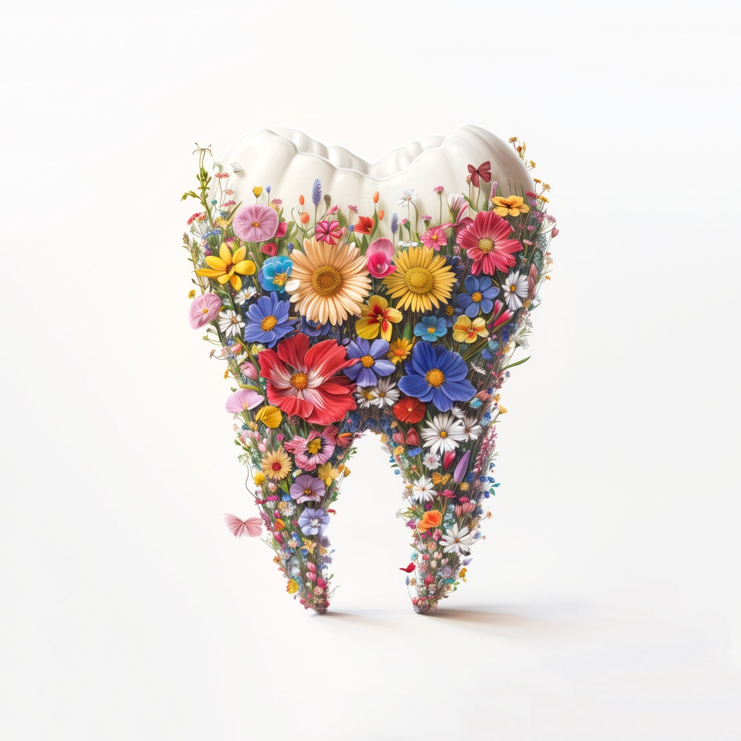 Tooth Print Dental Printable Dentist Office Wall Art Organ Drawing ...