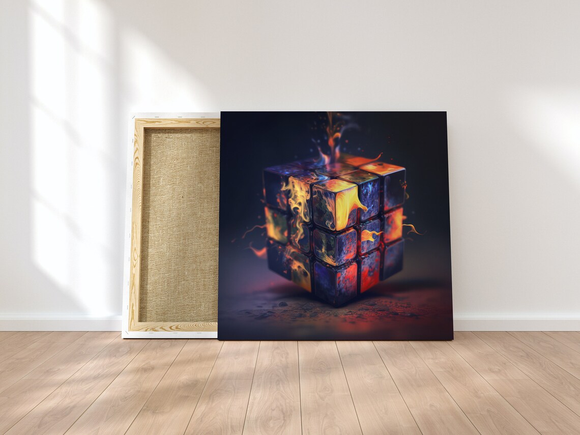 Rubik Cube Printable Rubik Cube Print Colorful Wall Art - Etsy