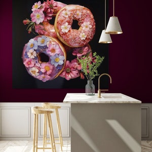 Colorful Donut Print Donut Printable Pastry Patisserie Wall Art Kitchen ...