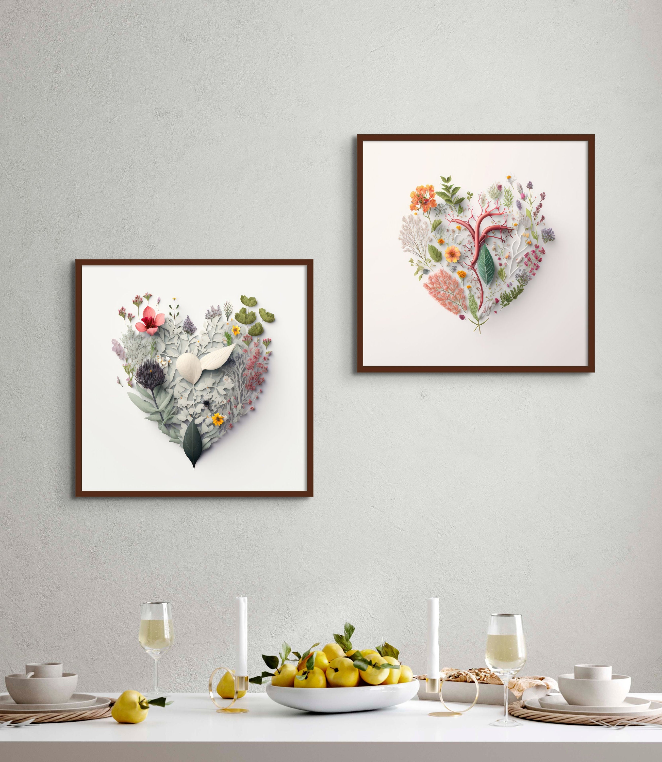 Flower Heart Print Heart of Flowers Printable Heart Poster AI - Etsy