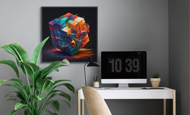 Rubik Cube Printable Rubik Cube Print Colorful Wall Art Download ...
