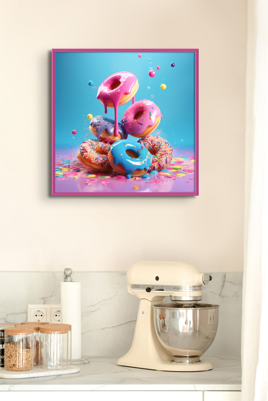 Colorful Donut Print Donut Printable Pastry Patisserie Wall - Etsy