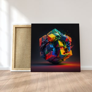 Rubik Cube Printable Rubik Cube Print Colorful Wall Art Download ...