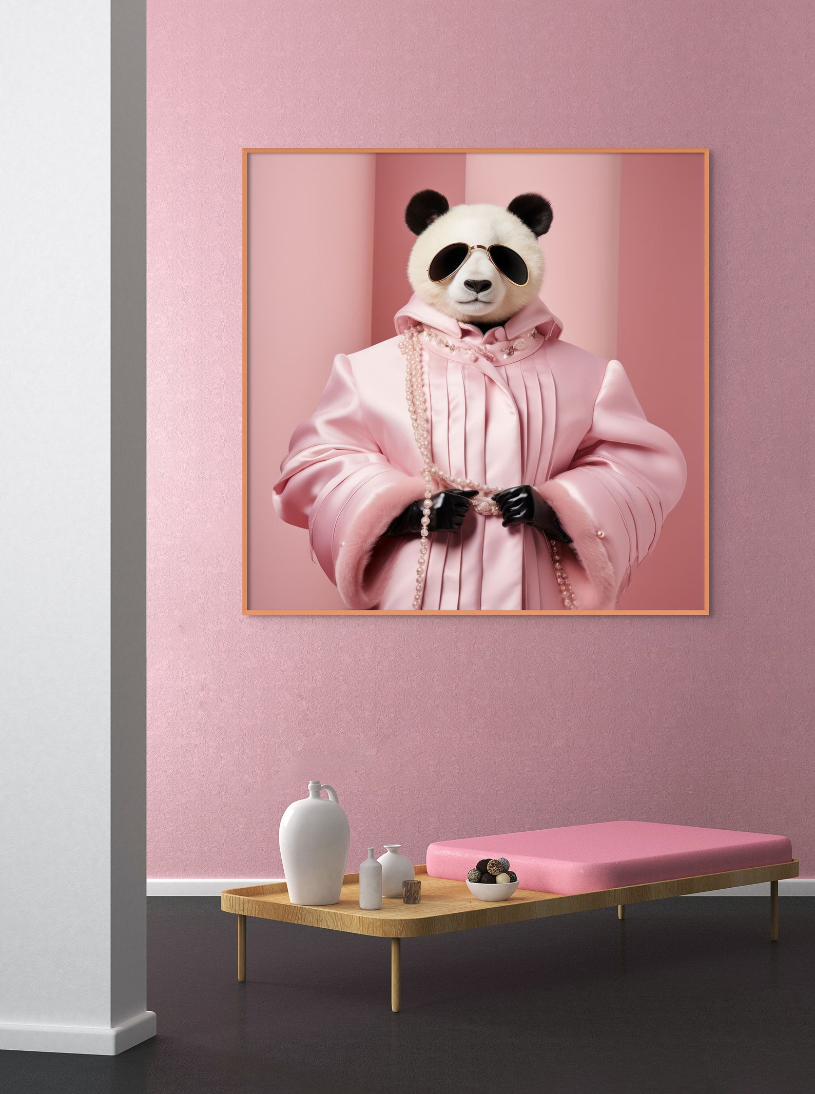 Panda Portrait Printable Colorful Panda Print Pastel Panda in - Etsy