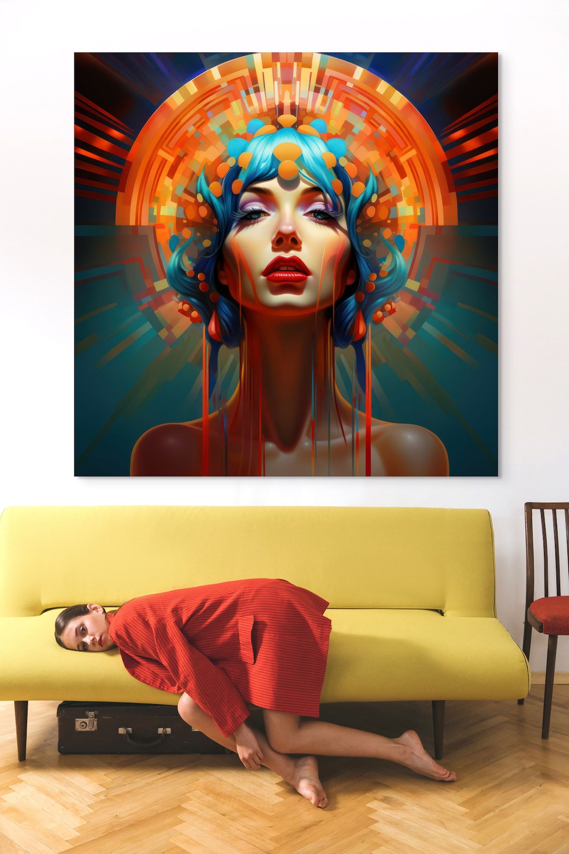 Colorful Woman Portrait Woman Face Wall Art Print Girl Poster - Etsy