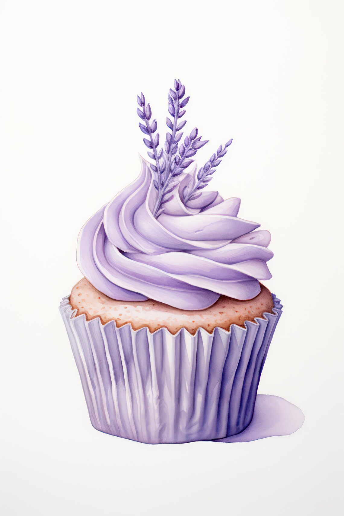 Cupcake Print Lavender Cupcake Printable Purple Cupcake Poster Pastry ...