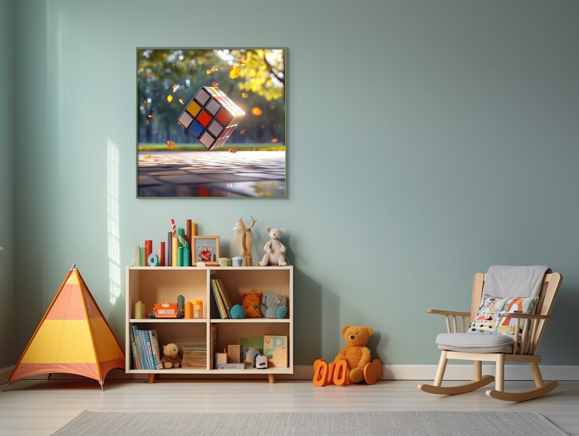 Rubik Cube Printable Rubik Cube Print Colorful Wall Art Download ...