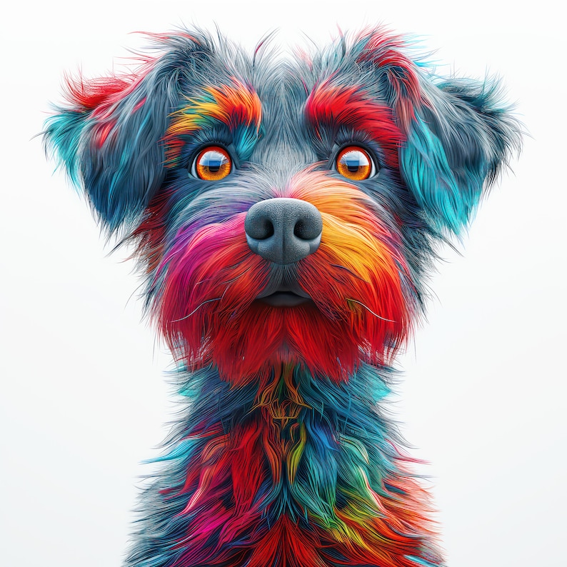 Colorful Dog Printable Colorful Dog Print Dog Wall Art Dog Portrait ...
