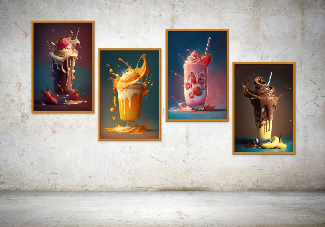 Smoothie Print Smoothie Printable Strawberry Chocolate Banana Orange ...