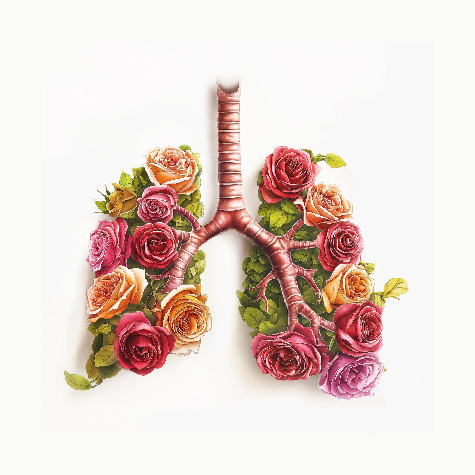 Human Heart Brain Lungs Flowers Print Anatomical Printable Anatomic ...